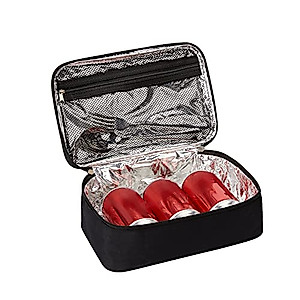 NATURAL STYLE Small Lunch Bag, Mini Portable Thermal Insulated Cooler Bag Lunch Box (Black)