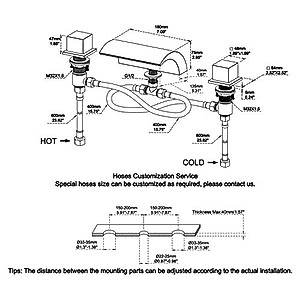 Hanallx Waterfall Tub Faucet Roman Tub Filler Oil Rubbed Bronze Deck Mount Bathtub Faucets Brass 3 Holes Bathroom Faucets with 2 Handles