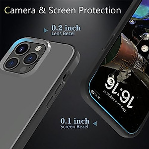YITETTTI Hard Case for iPhone 14 Pro Max[0.2-Inch Lens Protective][6.6FT Military Grade Protective] Translucent Matte Slim Shockproof Case for iPhone 14 pro max Phone Cases Cover,Black