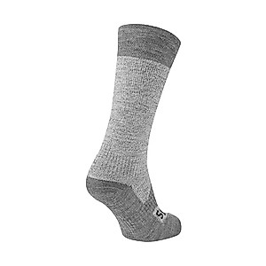 SEALSKINZ Unisex Waterproof All Weather Mid Length Sock, Grey/Grey Marl, Large
