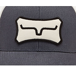 Kimes Ranch Men's Boneyard Trucker Adjustable Snapback Mid-Profile Logo Cap, Charcoal