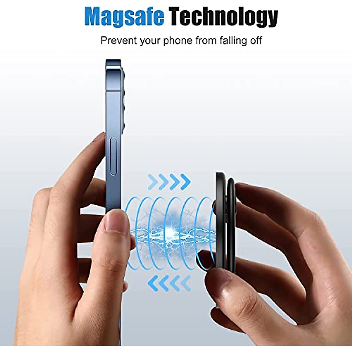 SUPERONE for MagSafe Phone Ring Holder, Adjustable Magnetic iPhone Kickstand, Phone Ring Stand, Removable Ring Grip Wireless Charging Only Compatible with iPhone 15 &14 & 13 & 12 Series & MagSafe Case