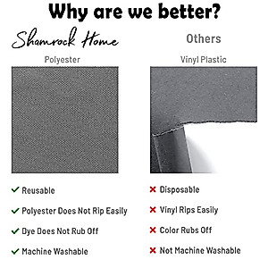 Shamrock Home 4ft Fitted Tablecloth Rectangle Grey Table Cover – Table Cloth - Fitted Table Covers for 4 Foot Tables. Washable Picnic Table Cover Indoor Outdoor Elastic Tablecloth 24 x 48 inch