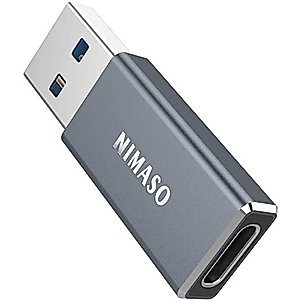 NIMASO USB C Female to USB Male Adapter 5Gbps, Type C to USB A Charger Cable Adapter,Fast Charging Converter Compatible with Power Bank,Laptops,Chargers,Samsung S20 S20+ Note 10,Google Pixel.