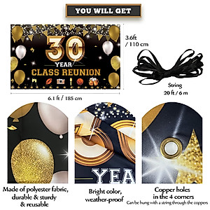 30 Year Class Reunion Party Decoration Backdrop Banner, 30th School Class Reunion Party, Class Of 1993 Reunion Photo Props Yard Sign Poster, Welcome Back Decor for Outdoor Indoor, Fabric Vicycaty