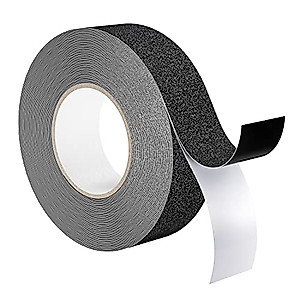 Houseables Grip Tape, Anti Slip, Traction, Friction, Grit, Skid, Treads, 2" x 60 Ft, Black, Adhesive Decking Strips, Non Abrasive for Safety, Steps, Stairs, Ramp, Skateboard, Outdoor, Ladder, Boat