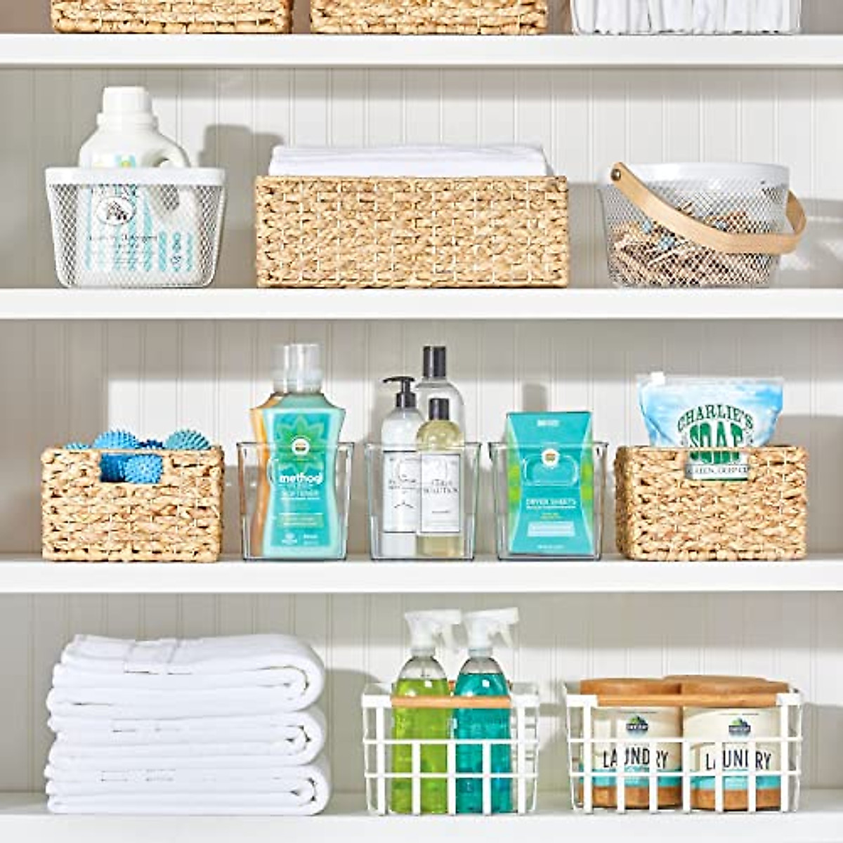 mDesign Deep Plastic Storage Organizer Container Bin, Game and Comic Organization for Cabinet, Cupboard, Playroom, Shelves, or Closet - Holds Video Games, Tablets, DVDs, or Controllers, 4 Pack, Clear