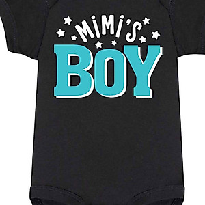 Instant Message - Mimi's Boy - Infant Baby One Piece - Size 6 Months Black