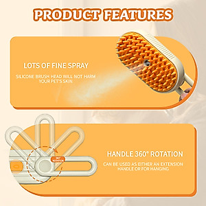 Cat/Dog Shedding Brush - Steam Grooming Brush with Water Spray, Hair Removal Comb for Pets (brown)
