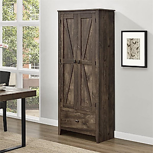Ameriwood Home Farmington Wide Storage Cabinet, 30", Rustic