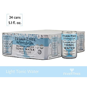 Fever-Tree Light Tonic Water Cans, 5.07 Fl Oz (Pack of 24), Lower in Calories, No Artificial Sweeteners, Flavorings or Preservatives (Packaging may vary)