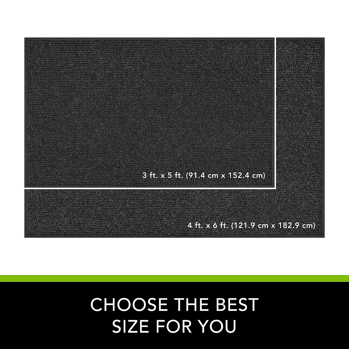 Apache Mills Utility Mats 60-043-1902-3x5 36X60 Rib Onyx Door Mat, 3 X 5-Feet, Pepper