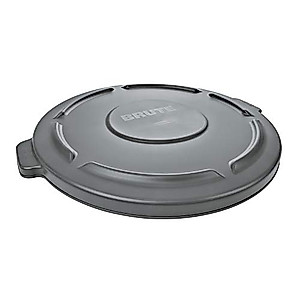 Rubbermaid Commercial Products FG260900GRAY Brute Heavy-Duty Round Trash/Garbage Lid, 10-Gallon, Gray