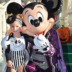 Lamuusaa Newborn Infant Toddler Baby Girl Halloween Smile Romper Tank Top Bodysuit Halter Bowknot Jumpsuit Tutu Dress (70/0-6M, Black+White)