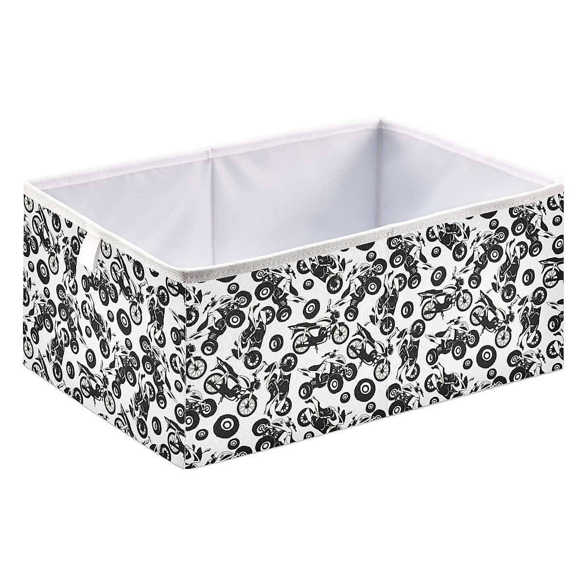 Motorcycle and Quad Cube Storage Bin Collapsible Storage Bins Waterproof Toy Basket for Cube Organizer Bins for Kids Girls Boys Toys Book Office Home Shelf Closet - 11.02x11.02x11.02 in