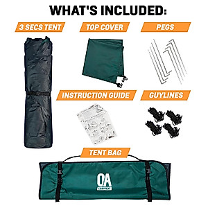 Pop Up Tent 2/3 Person Instant Camping Tent - Quick Setup Small Tent for Camping - Easy Set Up Fully Waterproof with Double Wall & Taped Seams