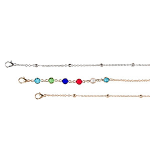 Sidelinx Glasses Chain (3 Pack) - Gold and Silver Eyeglass Chains - Glasses Strap for Women - Beaded and Gemstone 3 Pack