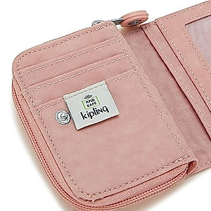 Kipling Women's Tops Wallet, Compact, Practical, Nylon Travel Card Holder, Tender Rose, 3''L x 4''H x 1''D