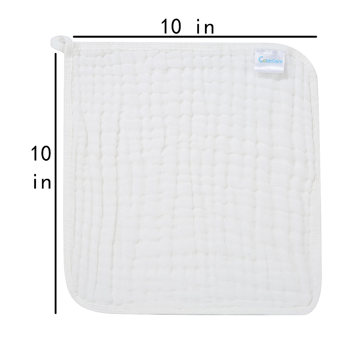 CottCare Baby Muslin Washcloths,Natural Purified Muslin Cotton Baby Wipes 6 Layer Absorbent Soft Newborn Baby Face Towel for Sensitive Skin,Baby Registry as Shower 5 Pack 10x10 inches