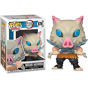 POP Demon Slayer - Inosuke Hashibira Funko Vinyl Figure (Bundled with Compatible Box Protector Case), Multicolor, 3.75 inches