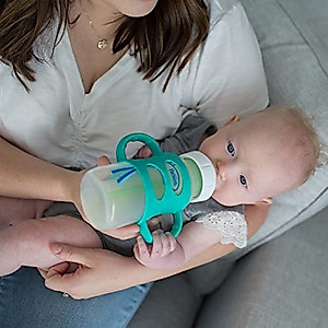 Dr. Brown's Milestones 100% Silicone Baby Bottle Handles, Wide-Neck, Removable Easy-Grip Transitional Sippy Cup Handles, Gray, 4m+, 1 Pack