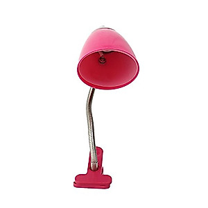 Limelights LD2001-PNK Flossy Flexible Gooseneck Desk Lamp Clip Light, Pink