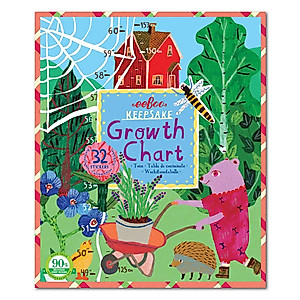 eeBoo: Making The Garden Growth Chart, A Colorful Classic Growth Chart Reveals Measurements in Inches and Centimeters, 33 Different Stickers to Mark Certain Occasions