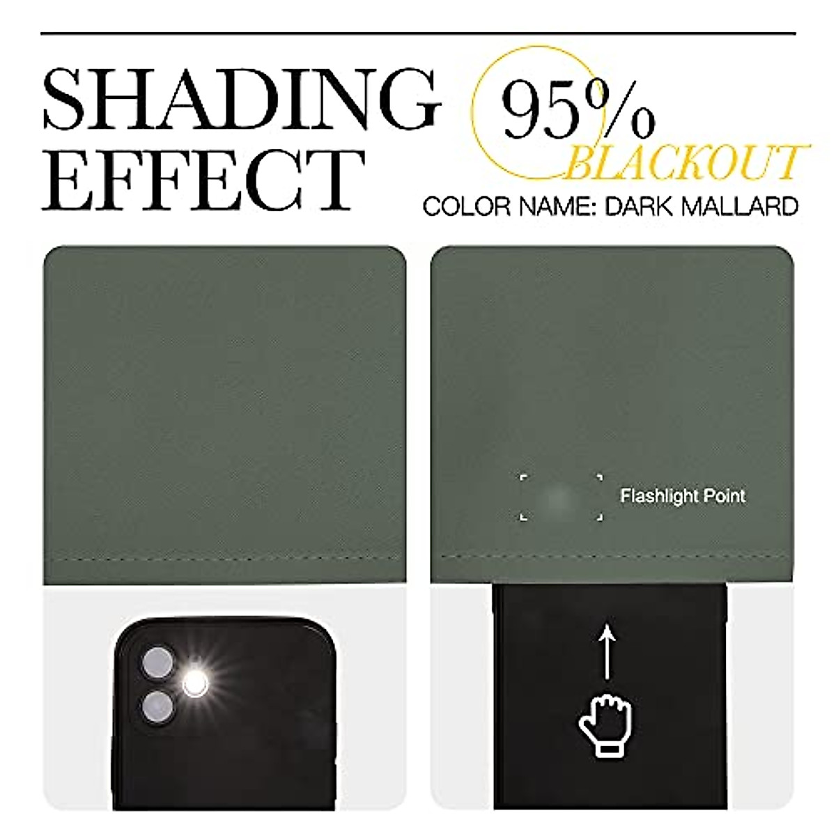 NICETOWN Dark Mallard Blackout Draperies Curtains - Pair of Grommet Top Thermal Insulated Blackout Decorative Curtains for Thanksgiving Day & Christmas Decor(55 inches Wide by 90 inches Long)