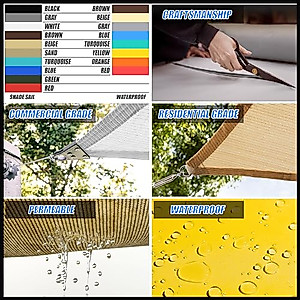 Royal Shade 12' x 18' Cream Rectangle Sun Shade Sail Canopy Outdoor Patio Fabric Screen Awning RTAPR1218 - UPF50+ 95% UV Blockage, Heavy Duty, Water & Air Permeable (We Make Custom Size)