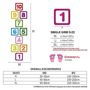 Haokaini 10 Number Lattice Floor Sticker Wall Decals Funny Number Hopscotch Game Wall Sticker for Baby Room Bedroom Classroom Ground Corridor Nursery