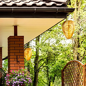 GWHOLE 2 Pack Fake Nest Hanging Fake Yellow Jackets Nest for Garden Outdoor