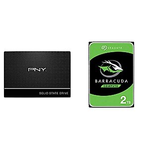 PNY CS900 500GB SSD + Seagate Barracuda 2TB HDD