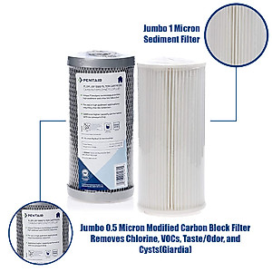 RVWaterFilterStore Essential Jumbo High Flow RV, Camper, Tiny House, Van Conversion Water Filtration System Made in USA + Warranty