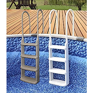 Main Access Easy Incline Taupe Pool Deck Ladder for 48 to 54 Inch Above Ground Pools, Taupe