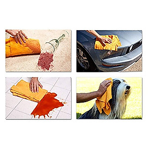 The Original Cleaning Shammy 6-Pack, 20" X 27", X-LARGE, Multi-Purpose, Super Absorbent Cleaning Cloth, 100% Rayon, Made In Germany, For Washing, Waxing, Buffing, Kitchen Use and More!