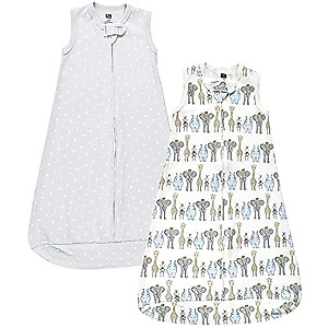 Hudson Baby Unisex Baby Interlock Cotton Sleeveless Sleeping Bag, Blue Royal Safari, 0-3 Months