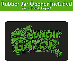 Munchy Gator Wide Mouth Mason Jars 32oz 4-Pack - Premium Clear Glass with Airtight Metal Lids - Includes Rubber Jar Opener - Ideal for Canning, Preserving, Storage, and More