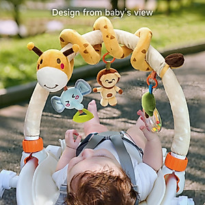 TUMAMA Baby Stroller Arch Toy,Portable Baby Mobile for Bassinet,Car Seat Crib Accessories Travel Activity Arch for Babies Infants 0-12 Months