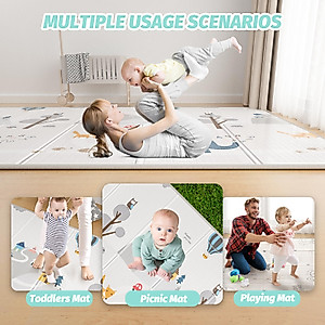 Foldable Baby Playmat, XPE Foam Baby Gym & Play Mat with Non-Toxic Materials, Extra Large Size 79" x 59"