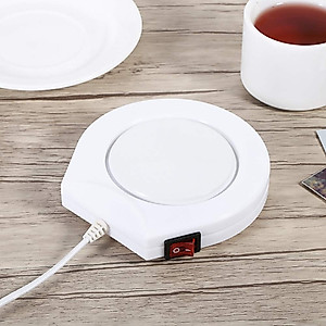 110V Cup Warmer, Keep Temperature 50℃ Mug Pad, Coffee Heater Pad Mug Warmer, White Office for Home