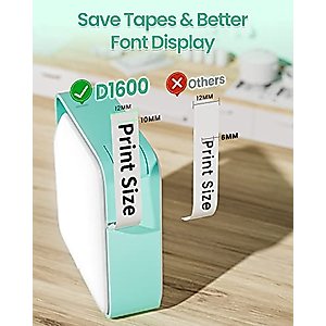 Vixic Label Maker D1600, Small Handheld Bluetooth Label Maker Machine with Tape, Portable Rechargeable Printer for Business Home Office, Multiple Templates Compatible iOS Android, Green Labeler