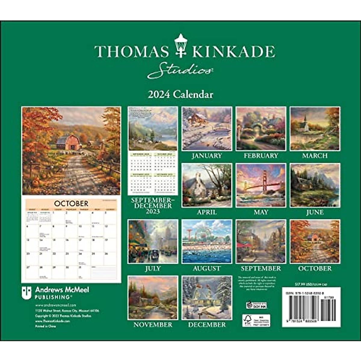 Thomas Kinkade Studios 2024 Deluxe Wall Calendar
