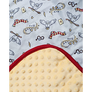 Harry Potter Baby Boys Blanket, Hat, and Socks Set Baby Plush Polar Fleece Blanket 35x35 Baby Gifts (Red/Yellow/Grey, 0-12 Months)