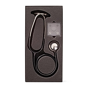 Medline Elite Adult Stainless Steel Stethoscope, Black, High Acoustic Sensitivity