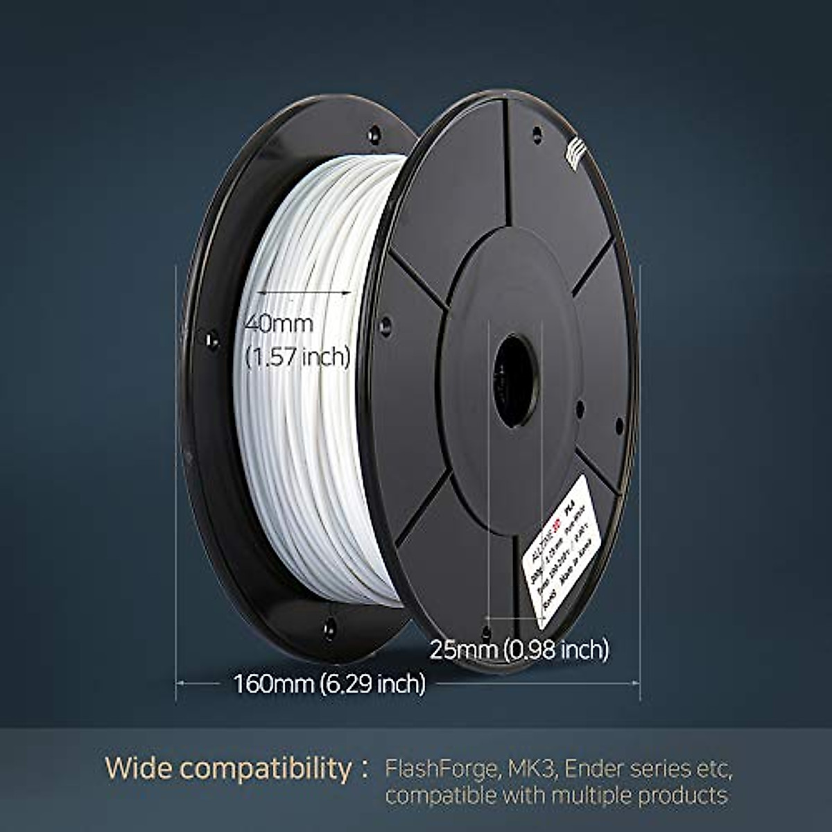 PLA 3D Printing Filament - ALLTIME3D - Pure White 300g (0.66lbs) - 1.75mm Dimensional Accuracy +/- 0.05mm 3D Printer Pen for Professional. World Leader in alltime 3D Filament (Pure White)