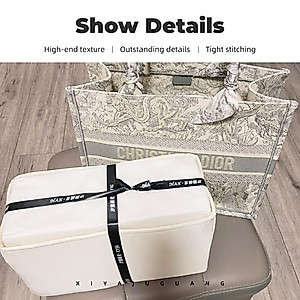 XYJG Purse Handbag Silky Organizer Insert Keep Bag Shape Fits Booktote Mini/Small/Medium/Large bags, Luxury Handbag Tote Lightweight Sturdy(Craie,Booktote Medium)