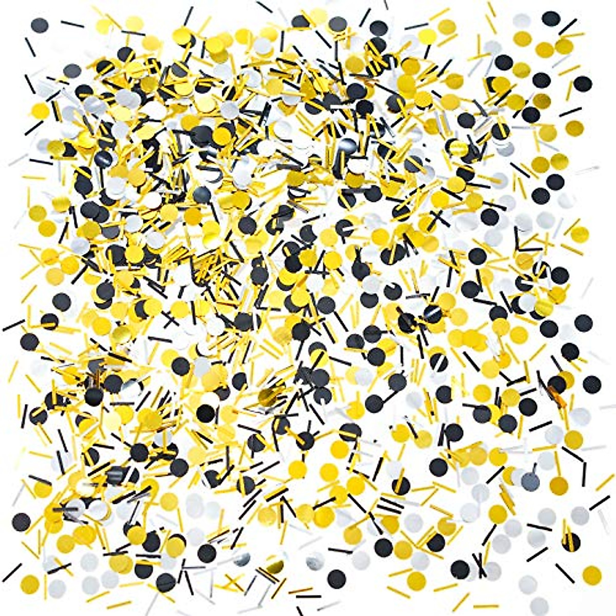 Black Gold Party Table Confetti - Wedding Anniversary Bachelorette Graduation Party Baby Shower Birthday Party Foil Metallic Sequins Sprinkles Confetti Decorations, 60g