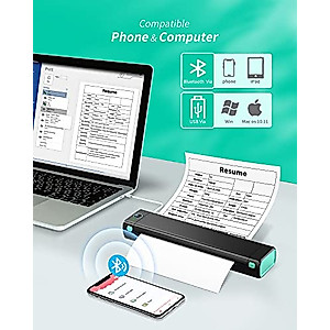 Itari Portable Printer Wireless for Travel, M08F-Letter Bluetooth Mobile Printer Support 8.5" X 11" US Letter, Inkless Thermal Compact Printer, Compatible with Android and iOS Phone & Laptop