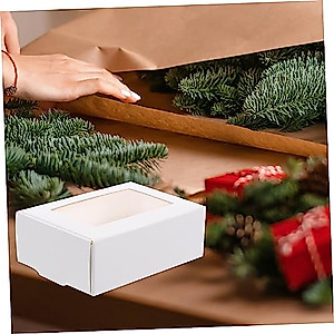 STOBOK 150 Pcs Packaging Boxes Mini Cake Box Candy Containers Mini Cake Containers Packing Containers DIY Cookie Box Bakery Box Packing Box Storage Box Carton White Travel Soap