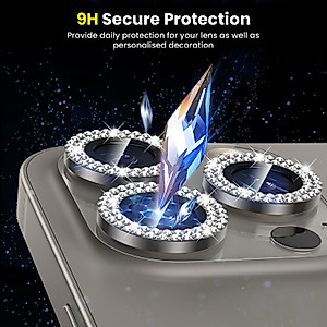 Tensea for iPhone 16 Pro Max/16 Pro/15 Pro Max/15 Pro/12 Pro Max Camera Lens Protector, Metal Aluminum Alloy Tempered Glass Cover Camera Screen Protector Accessories, Case Friendly